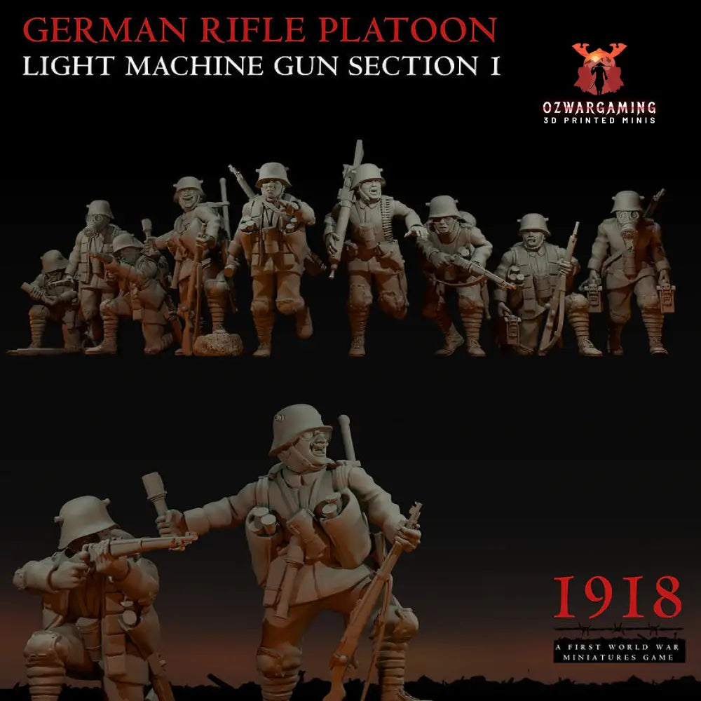1918 German LMG Section 1 | Warfulcrum Games Historical WW1 Miniatures ...