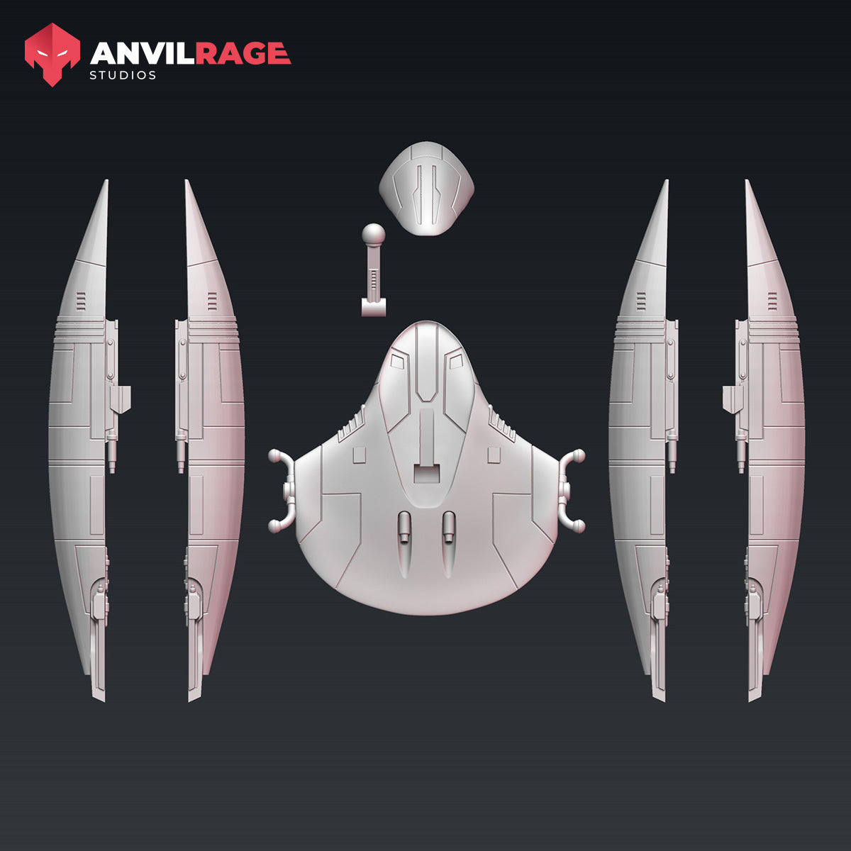Clanker Starfighter Flying | Anvilrage Galactic SciFi Miniatures 32mm ...