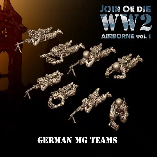 GERMAN FALLSCHIRMJÄGER LMG MG TEAMS | 3D Breed 28mm WW2 Wargaming Mini ...