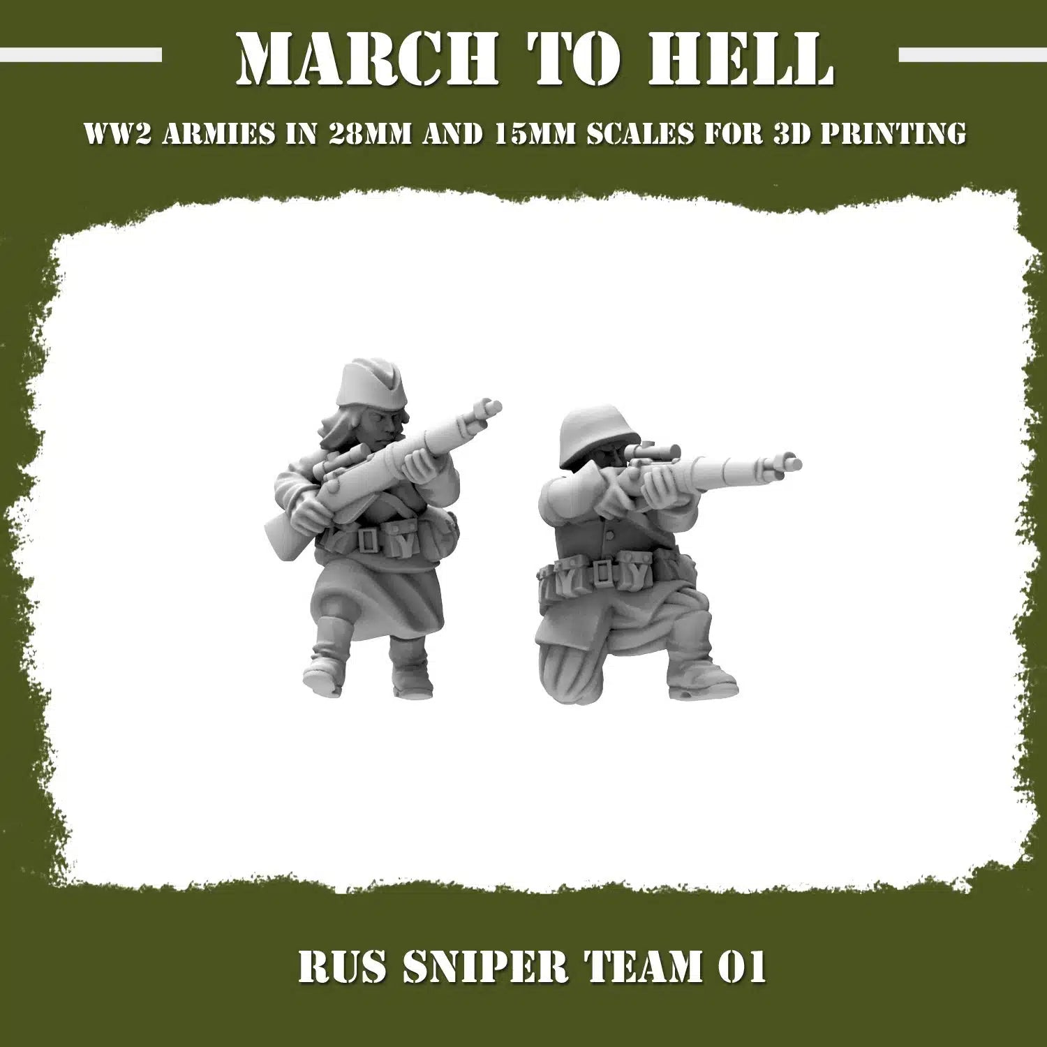 WW2 RED ARMY SNIPER TEAM | 3DBreed 15mm Wargaming Miniatures – OzWargaming