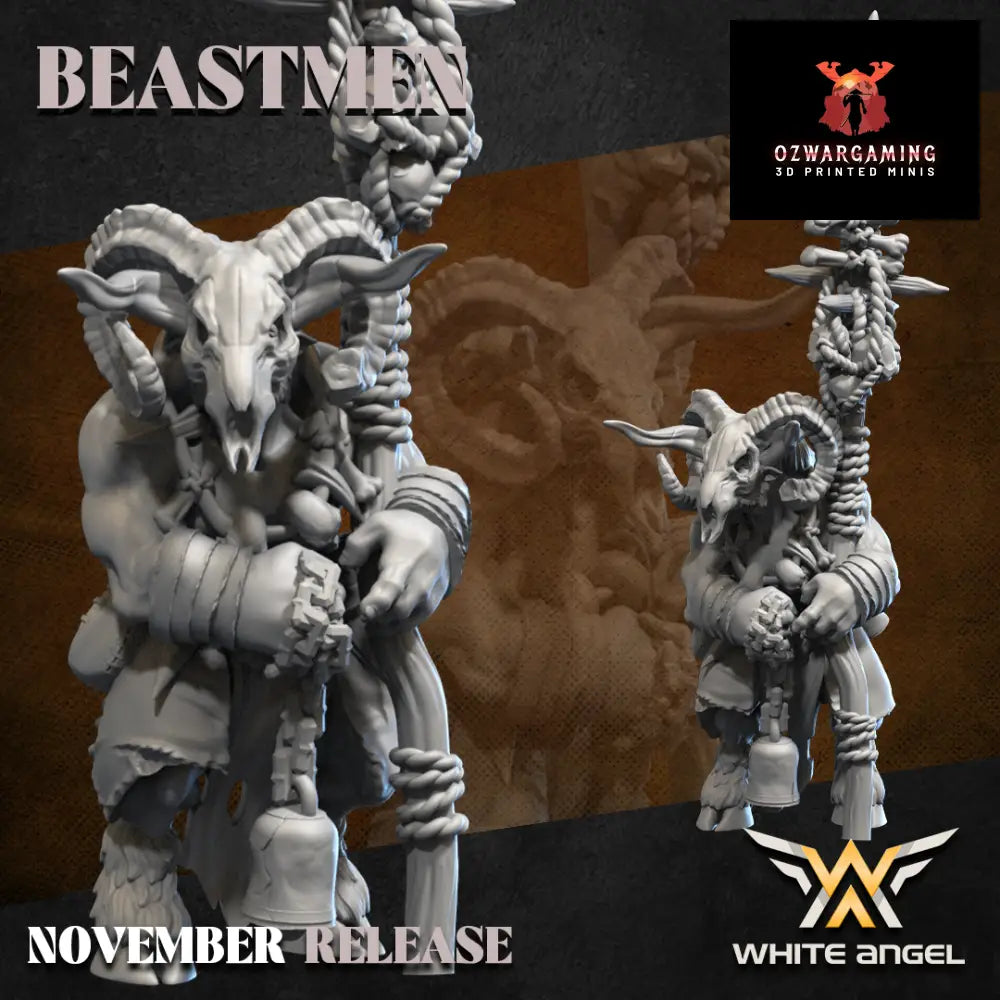 Beastmen High Shaman | White Angel 28/32mm Fantasy Wargaming Miniature ...