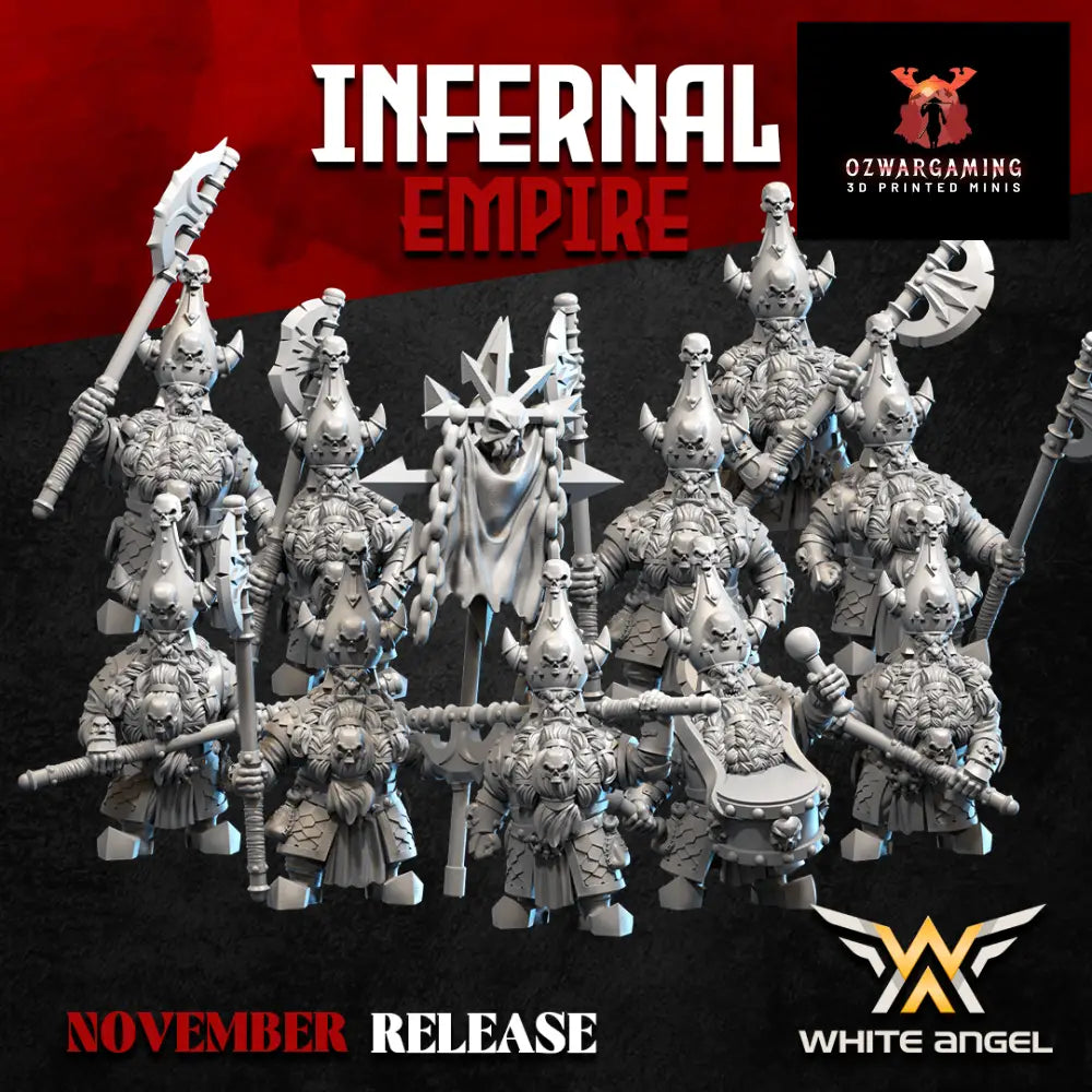 Infernal Dwarf Halberds/2H | White Angel 28/32mm Fantasy Wargaming Min ...