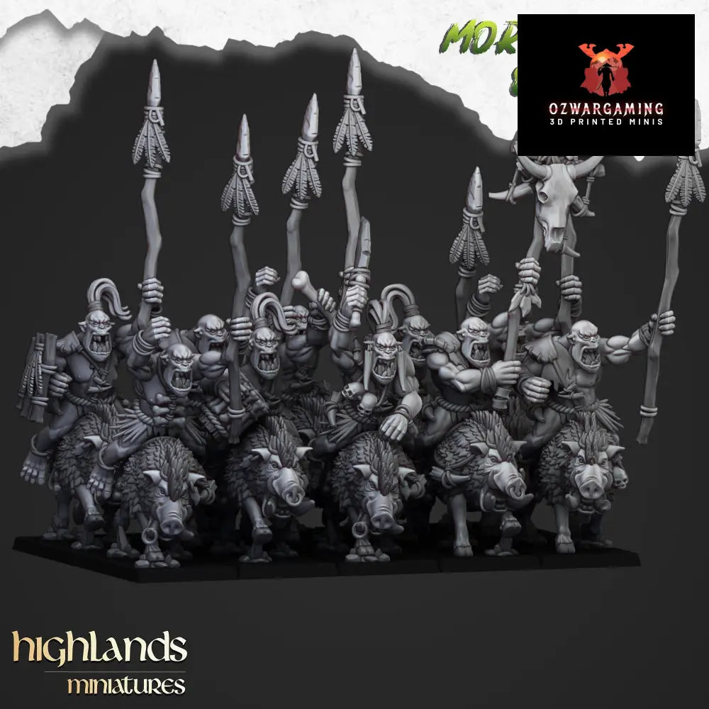 Moredhuns Feral Orcs Cavalry | Highlands Miniatures 28/32mm Fantasy Wa ...