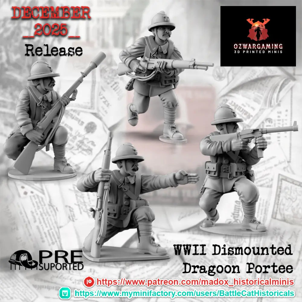 WW2 French Dismounted Dragoons Portee | Battlecat 28mm Historical Warg ...